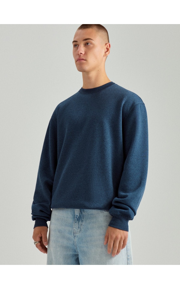 Niebieska Bluza Crewneck Regular Fit Basic HOUSE BM M