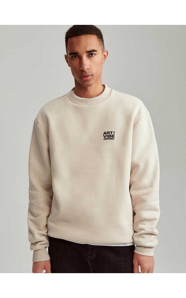 Duks sa printom Boja krem - HOUSE - 102AB-02X