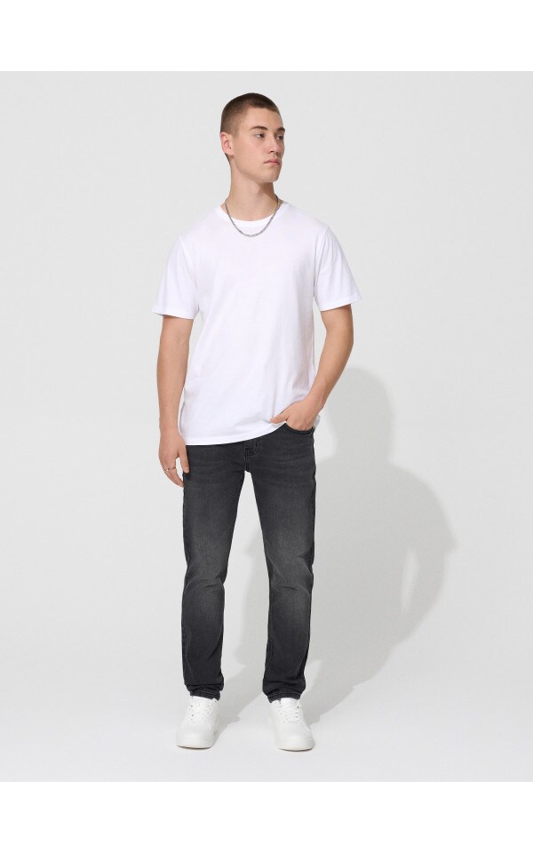 Slim fit farmerke s efektom pranja Boja sivo - HOUSE - 170GL-90J