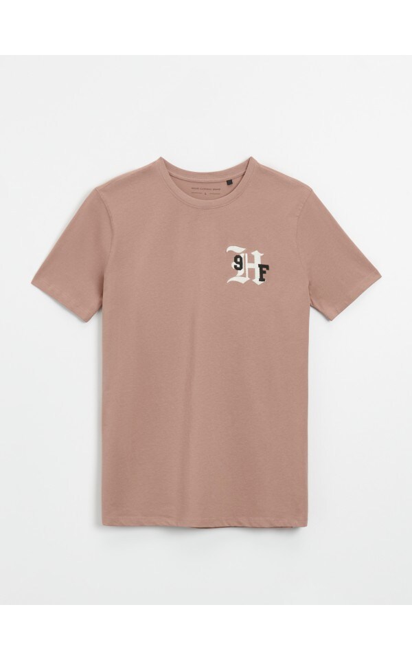 Tričko s potiskem na zádech Barva káva - HOUSE - 5950M-84X