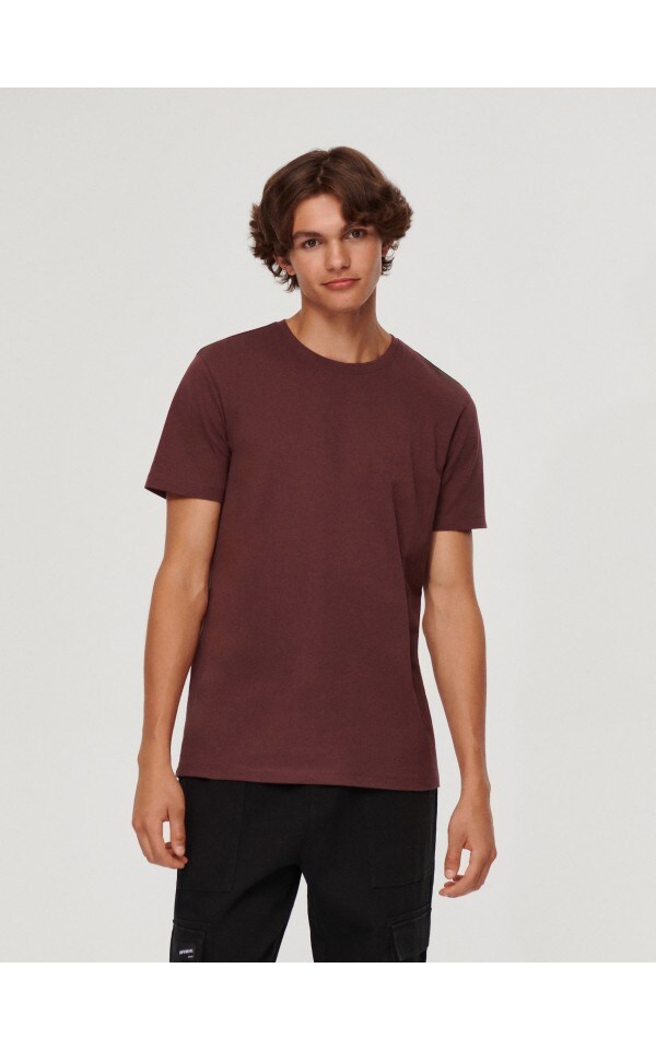 Basic Schlichtes T-Shirt Farbe mahagoni - HOUSE - 0233X-93X