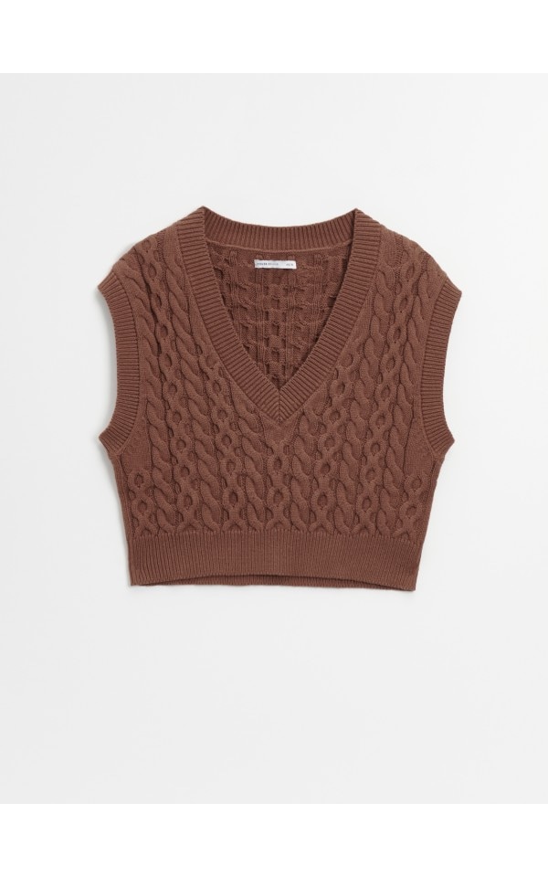 Pullunder Farbe braun - HOUSE - 2249P-88X