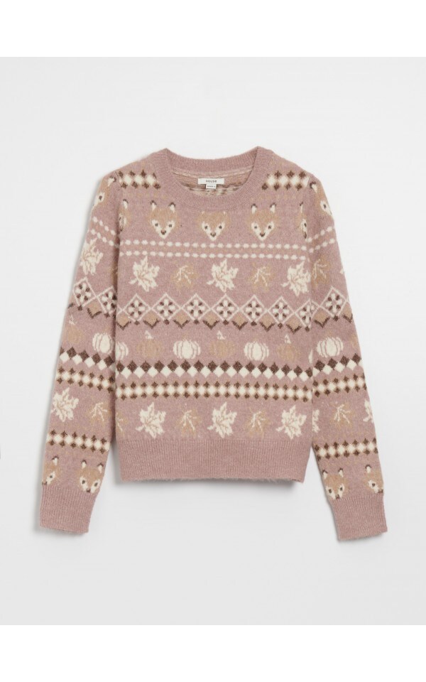 Gemusterter Pullover Farbe bunt - HOUSE - 6868W-MC3