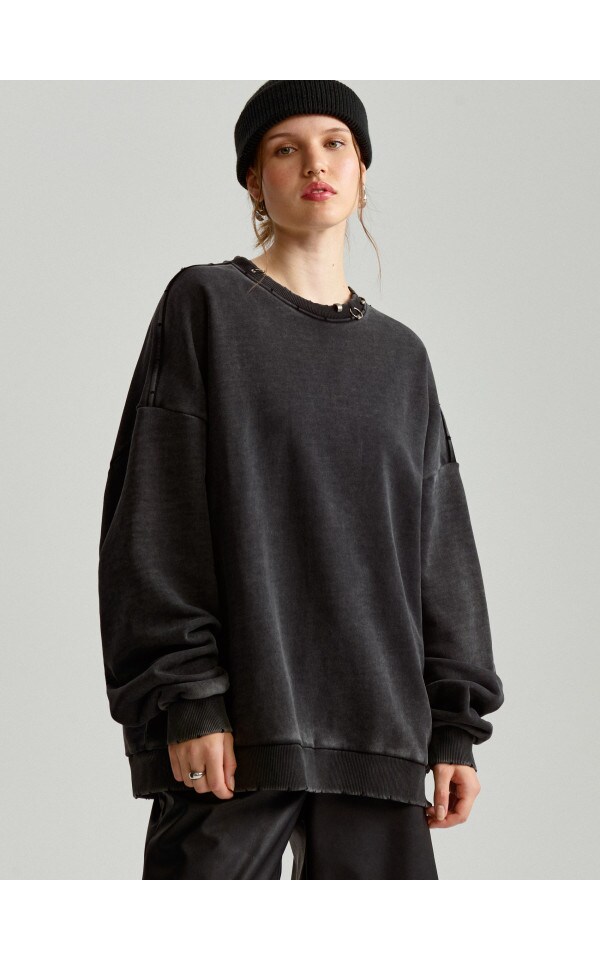 Sweatshirt Farbe dunkelgrau - HOUSE - 703BR-90X
