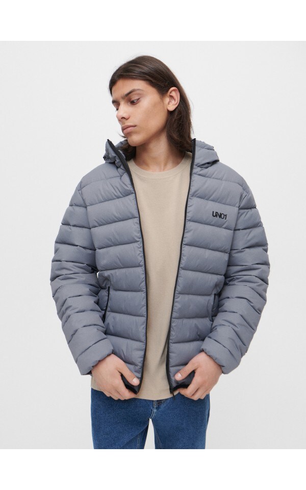 Steppjacke mit Kapuze Basic Farbe dunkelgrau - HOUSE - 9775P-90X