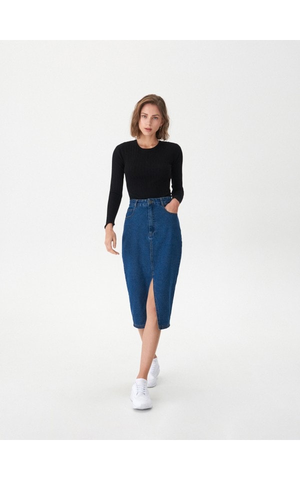 Vintage denim skirt Farbe marineblau - HOUSE - VR136-59J