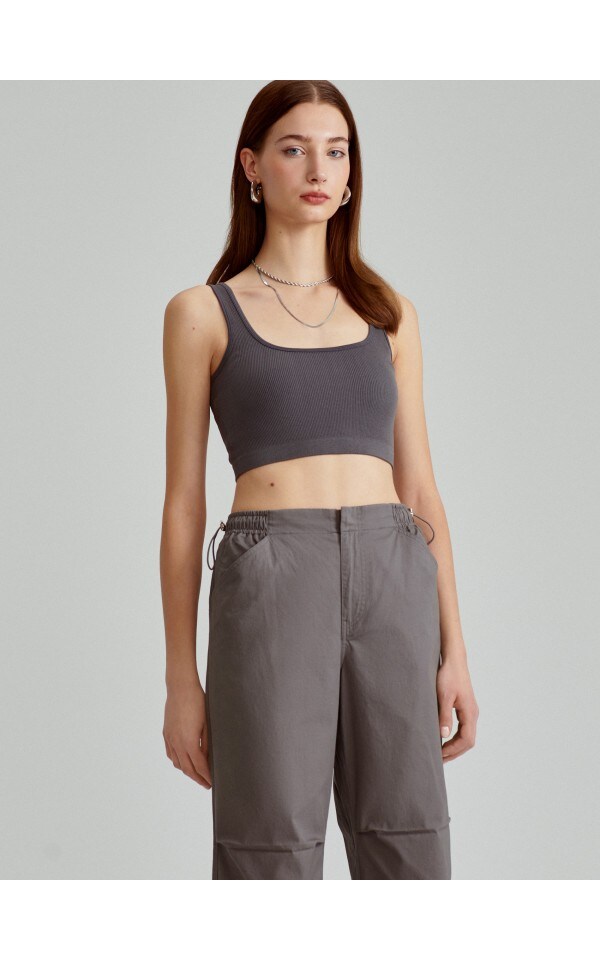 Top corto Color gris oscuro - HOUSE - 269AF-90X