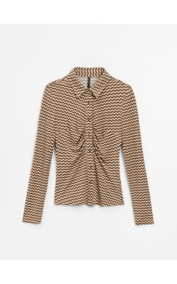 Camisa slim fit con pliegues retro Color multicolor - HOUSE - 8012Q-MC3