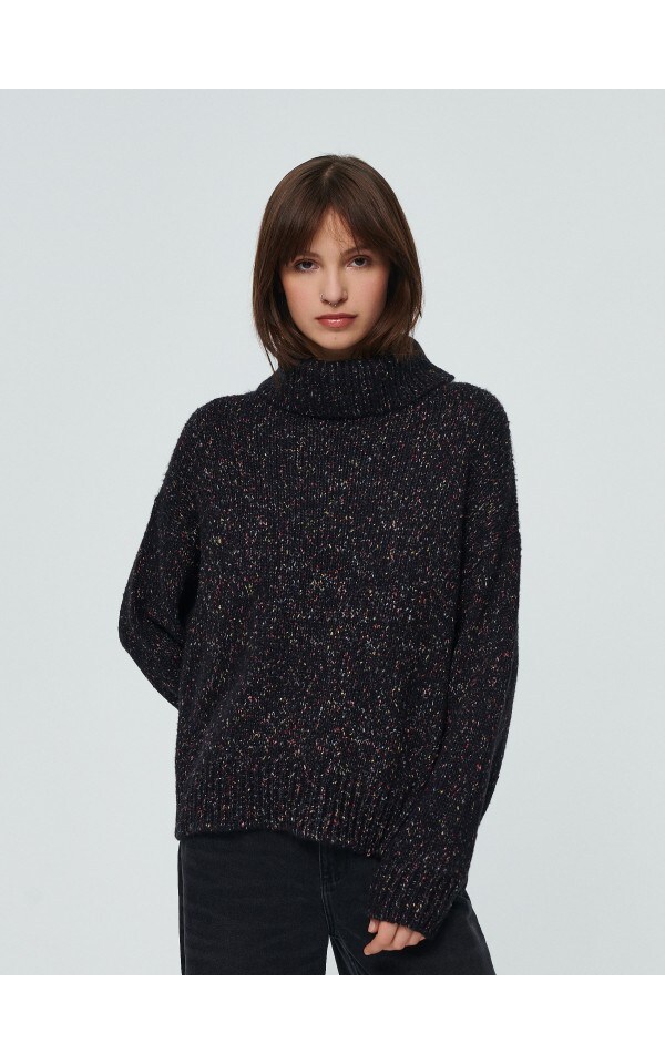 Džemper s visokim ovratnikom Boja crno - HOUSE - 6406W-99M