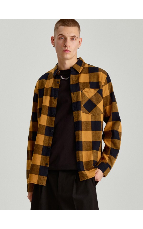 Kockás flanel ing Szín bézs - HOUSE - 115BY-80X