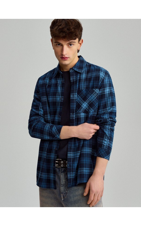 Kockás flanel ing Szín kék - HOUSE - 253AB-55X