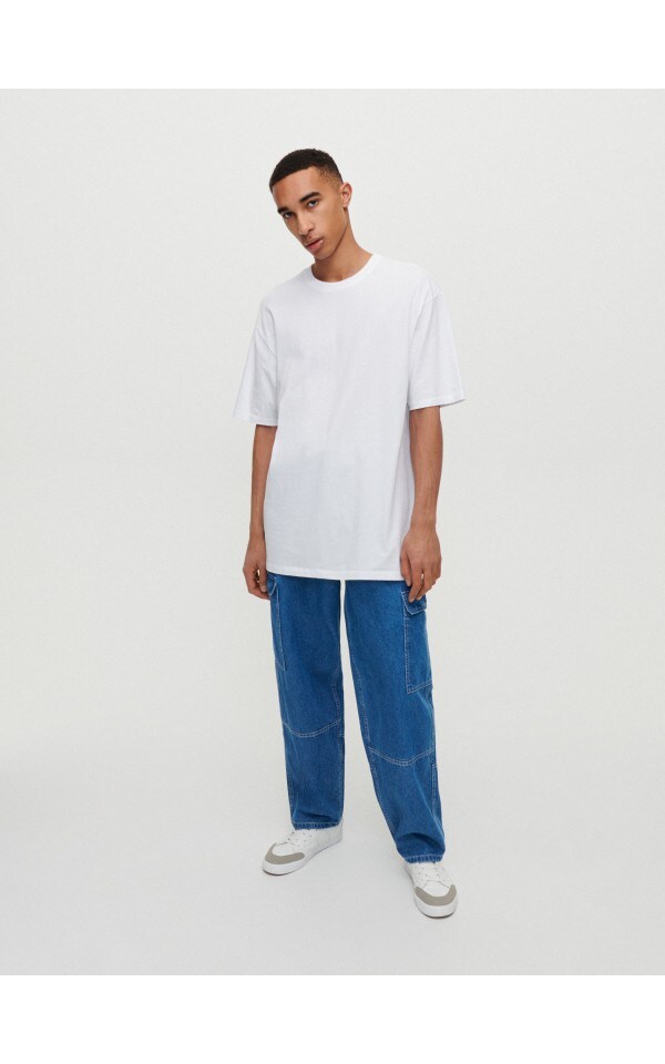 Jeans wide leg con tasche cargo Colore blu - HOUSE - 3405U-55J