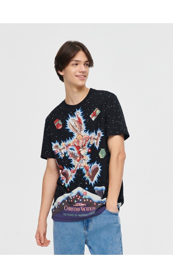 Maglietta natalizia Looney Tunes Colore Nero - HOUSE - 6969Y-99X