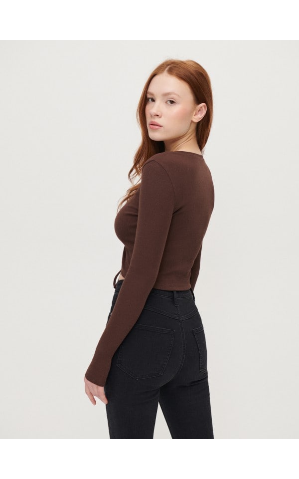 Palaidinė ilgomis rankovėmis Spalva ruda - HOUSE - 0810U-88X