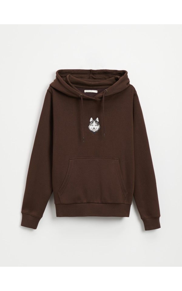 Bluza Z Kapturem I Haftem Husky Brązowa House 1014t 98x