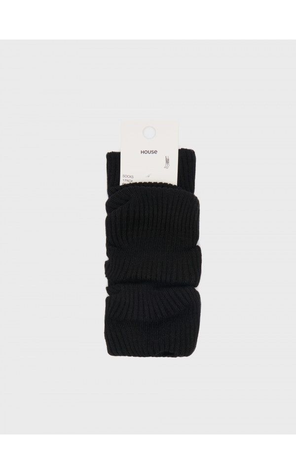 Dzianinowe getry w prążki czarne - HOUSE - 1136X-99X