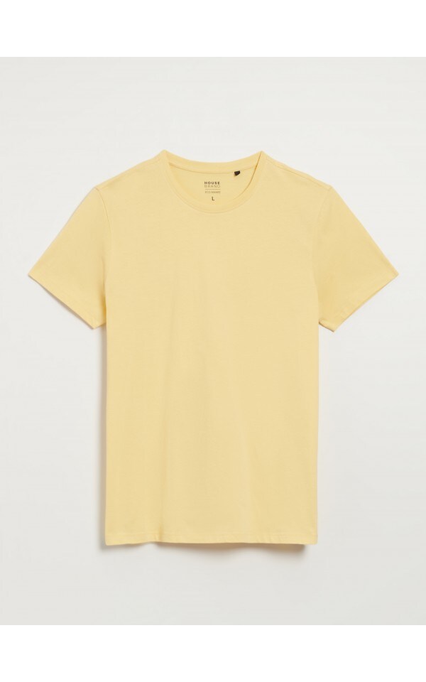Gładka koszulka basic żółta - HOUSE - 3388U-10X