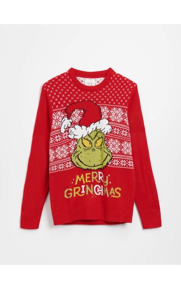 Świąteczny sweter Grinch czerwony - HOUSE - 3737S-33X