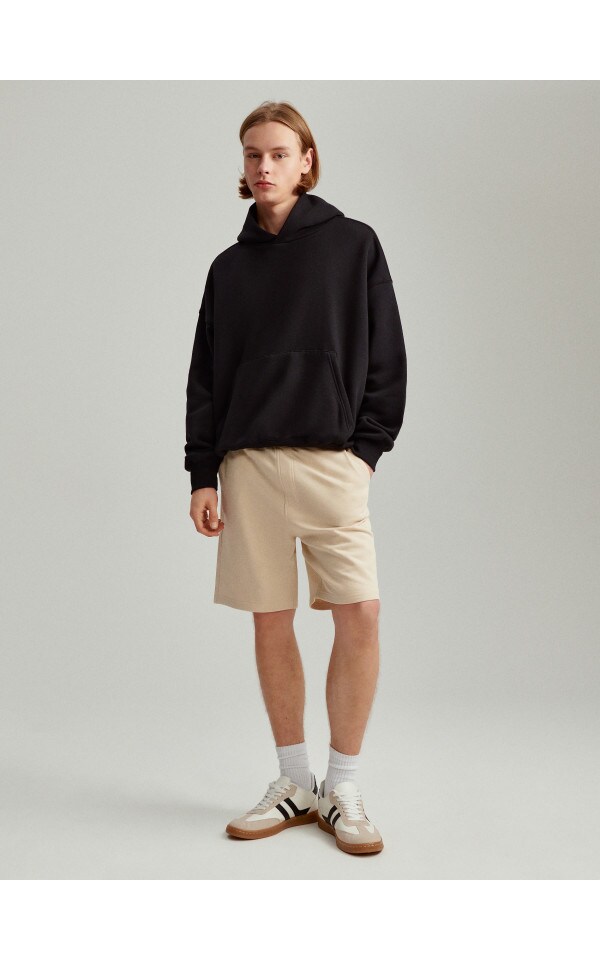 Dresowe szorty basic regular fit beżowe - HOUSE - 7737Z-02X