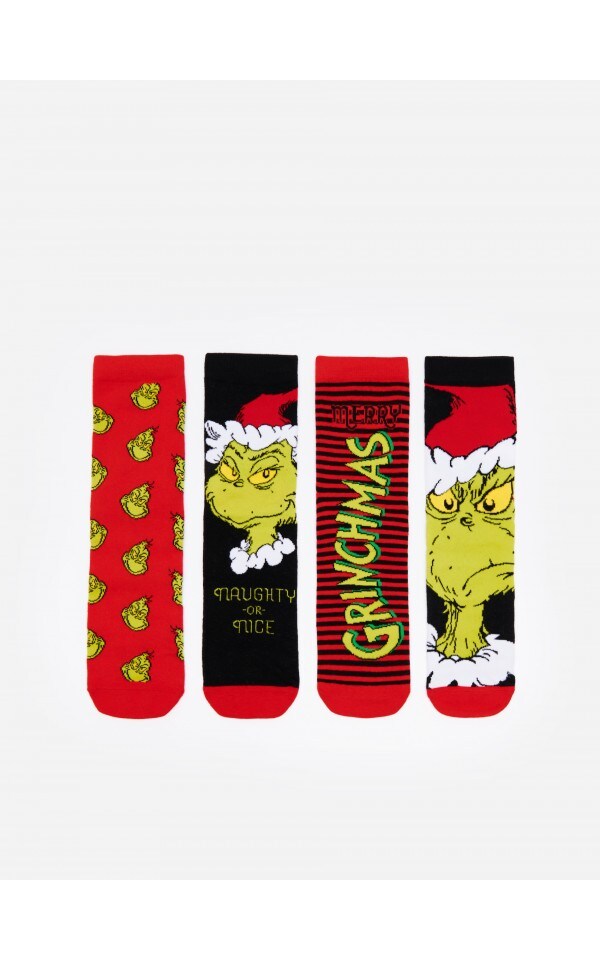 Świąteczne skarpetki 4-pak Grinch - HOUSE - 9821R-MLC