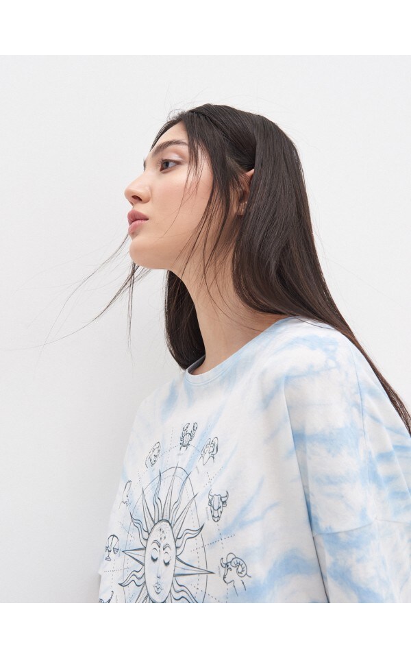 Koszulka tie-dye z nadrukiem - HOUSE - YH114-05X