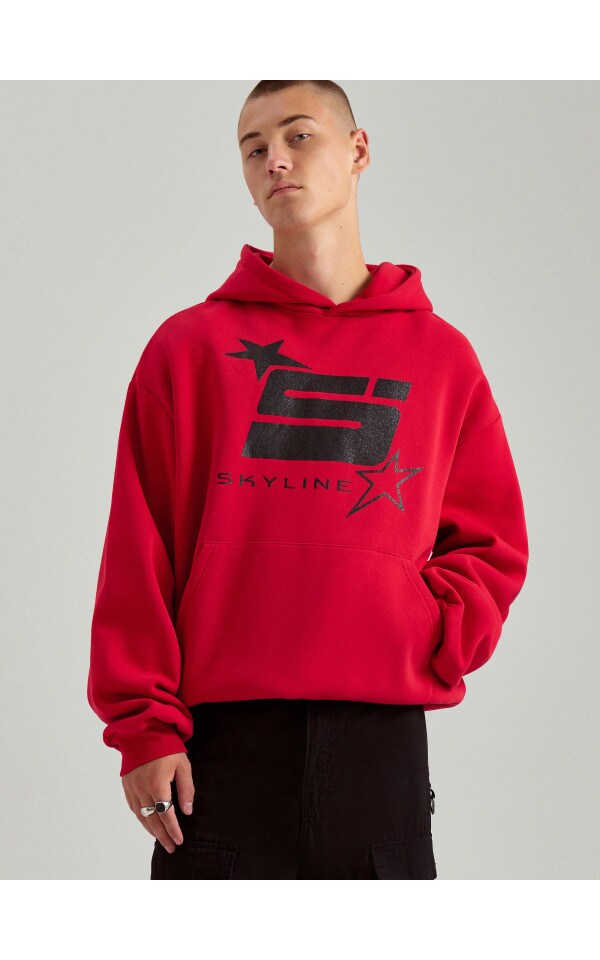 Hanorac oversize imprimat Culoare roșu - HOUSE - 012CD-33X