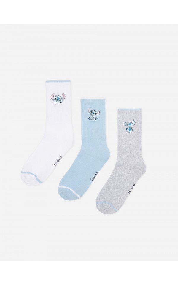 Pachet de 3 perechi de șosete lungi brodate Lilo & Stitch, HOUSE, 0476Q-MLC