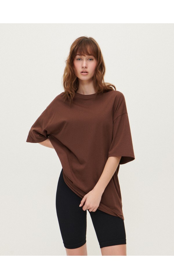 Tricou basic oversized Culoare maro - HOUSE - 0807U-88X