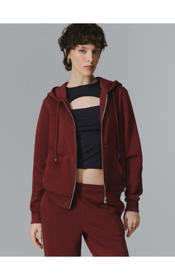 Hanorac cu fermoar lung Culoare castaniu - HOUSE - 350GE-83X