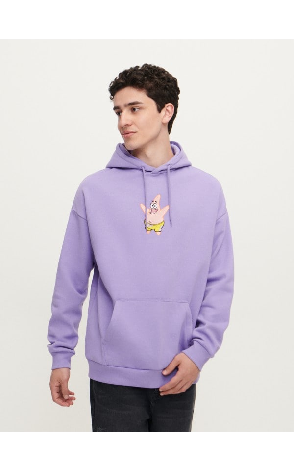 Hanorac oversized SpongeBob Culoare violet - HOUSE - 3816M-40X