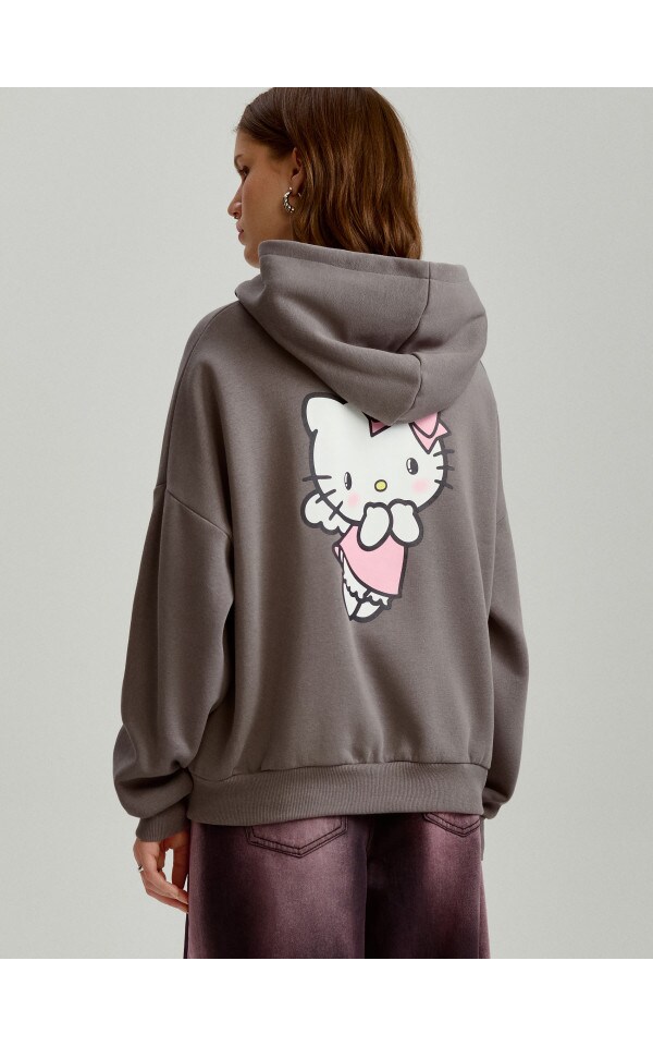 Hanorac Hello Kitty Culoare gri închis - HOUSE - 384DN-90X