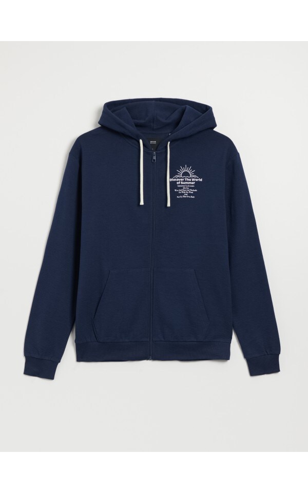 Hanorac cu fermoar lung Culoare bleumarin - HOUSE - 4566U-59X