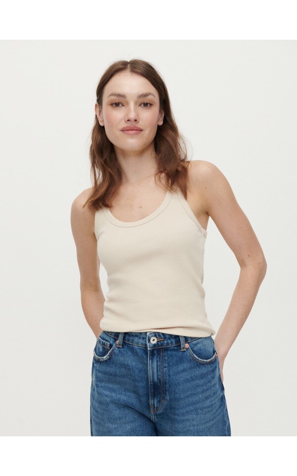 Top uni Culoare bej - HOUSE - 5651W-08X