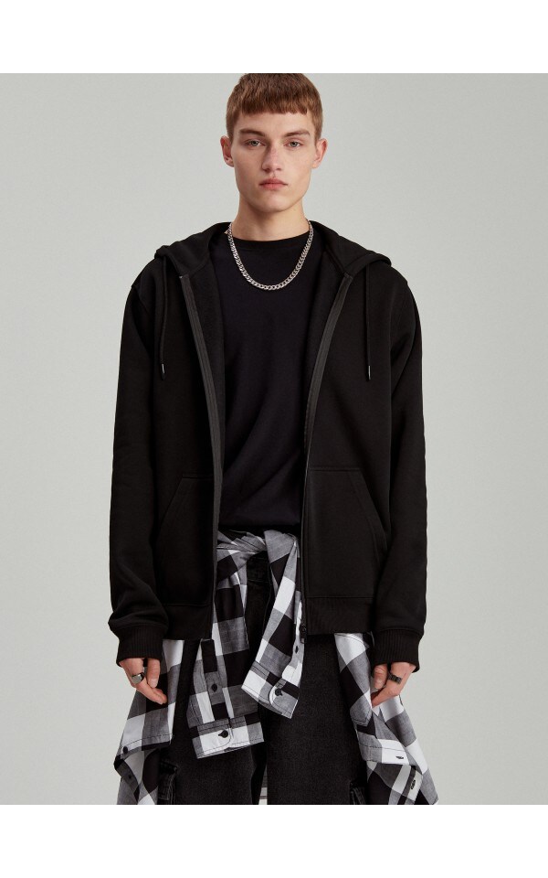 Hanorac cu fermoar lung Culoare negru - HOUSE - 7731Z-99X