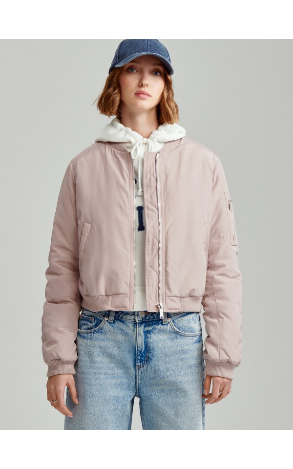 Geacă bomber Culoare roz pastel - HOUSE - 7819Z-03X