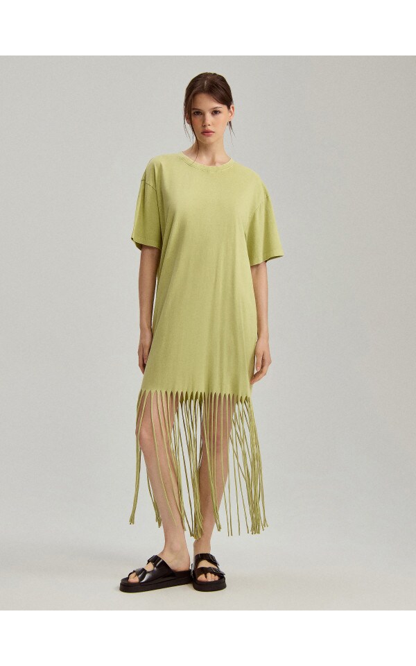 Rochie tricou Culoare verde decolorat - HOUSE - 804GC-07X