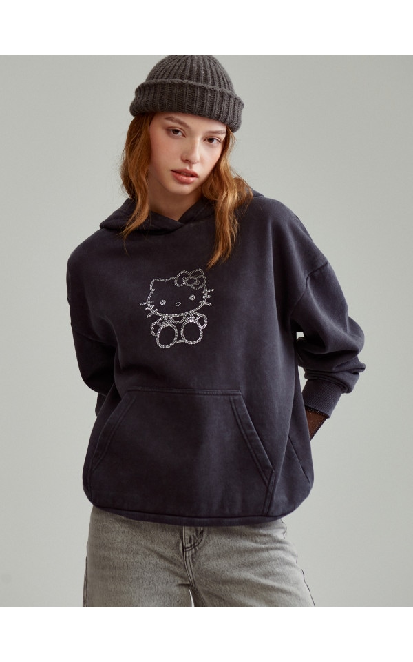 Hanorac Hello Kitty Culoare gri închis - HOUSE - 880AD-90M