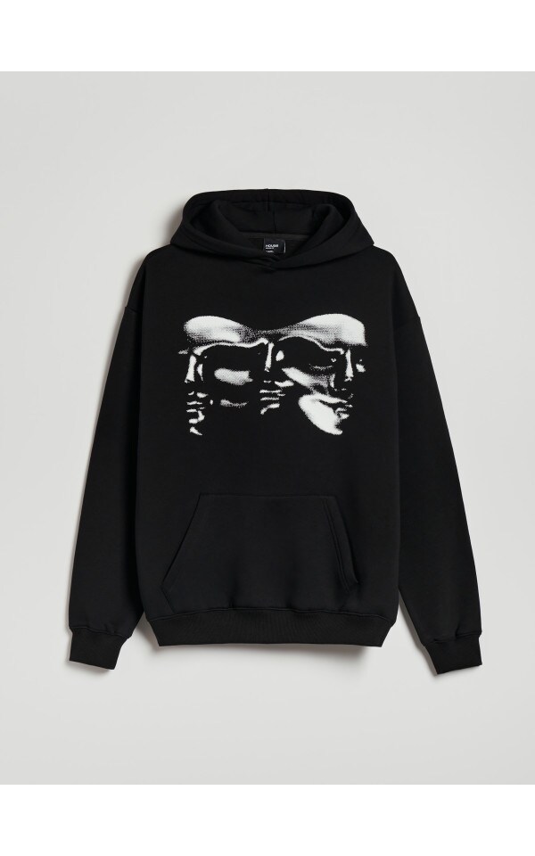 Hanorac cu imprimeu Culoare negru - HOUSE - 887CF-99X