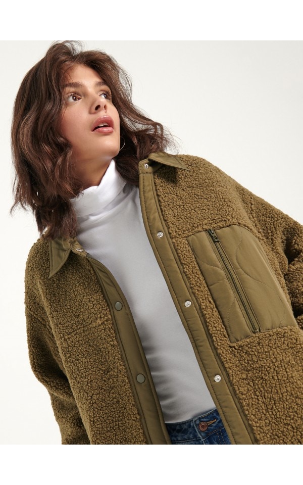 Jachetă shacket oversized Culoare kaki - HOUSE - 9317M-87X