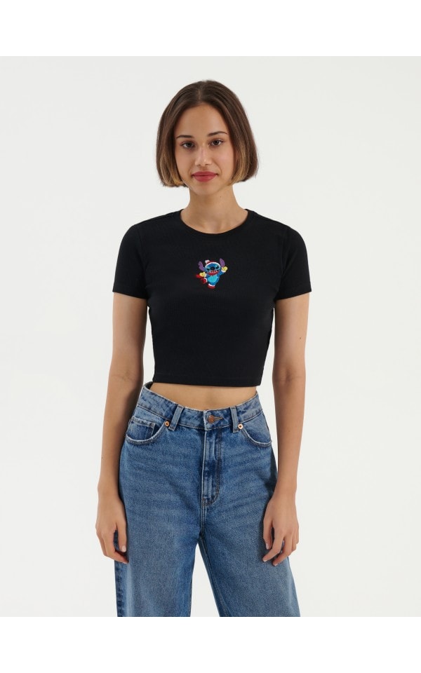 Tricou Lilo & Stitch Culoare negru - HOUSE - 9505S-99X