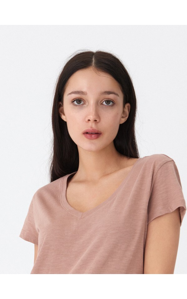 Tricou Basic Culoare maro - HOUSE - WY894-84X