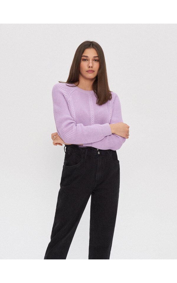 Pulover tricotat cu torsade Culoare lavanda - HOUSE - YE430-04X