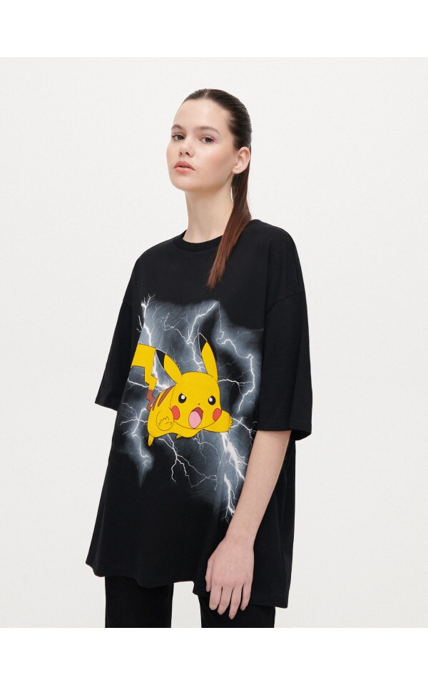 Oversize majica sa printom Pokémon boja crno - HOUSE - 0896N-99X