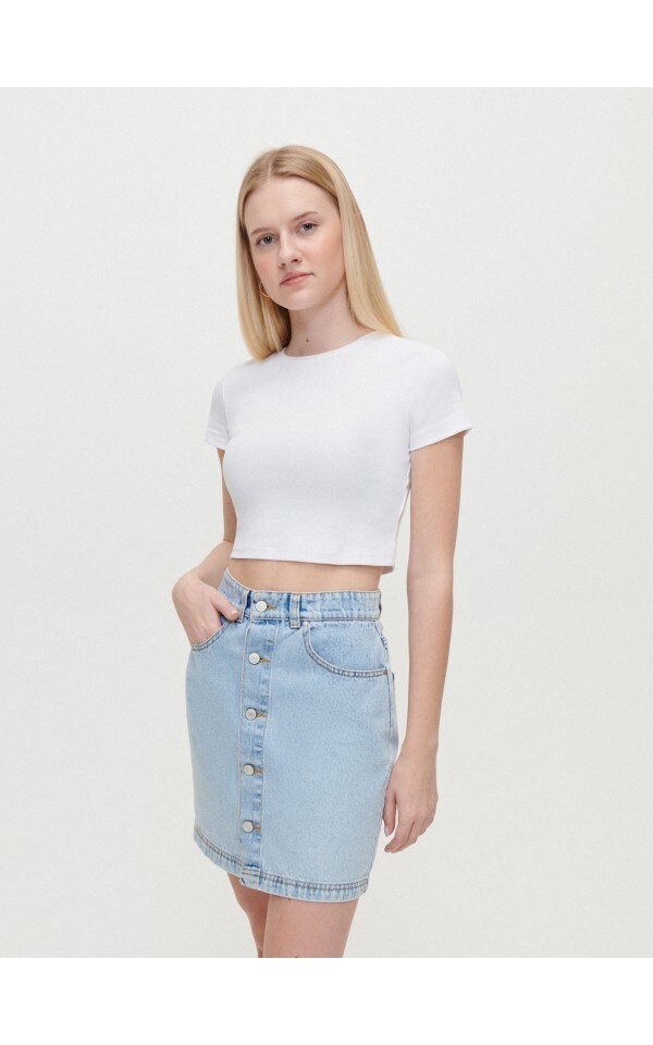 Teksas suknja sa dugmićima boja plava - HOUSE - 4508N-50J