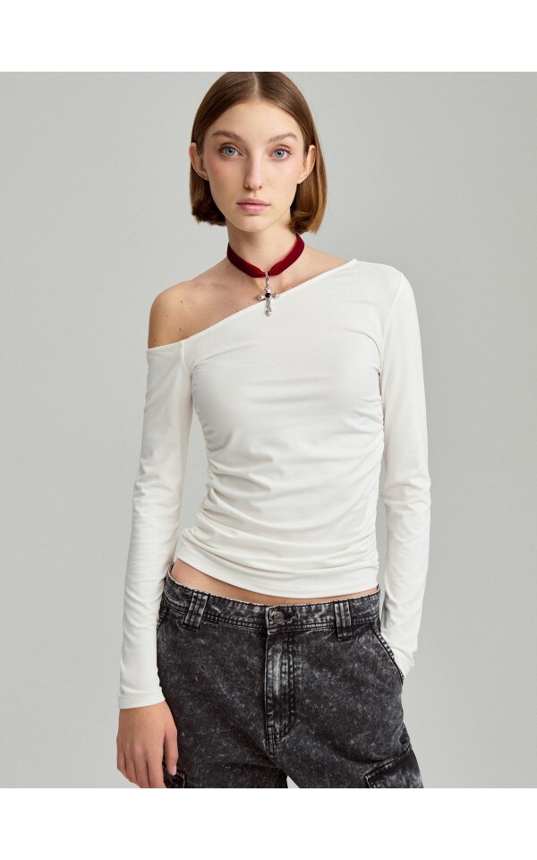 Bluza sa dugim rukavima boja krem - HOUSE - 527AG-01X