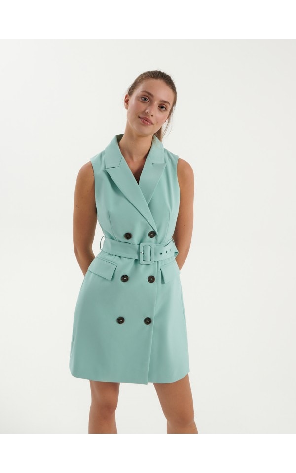 Sako-haljina bez rukava svetlozelena, HOUSE, 7963Q-07X