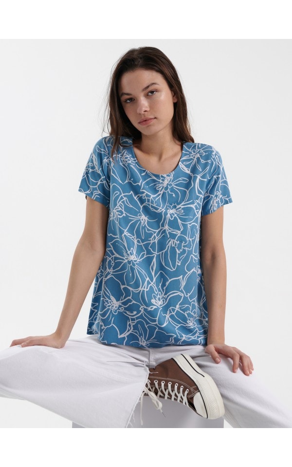 Viskozna bluza sa uzorkom Basic, HOUSE, 8240L-MC4