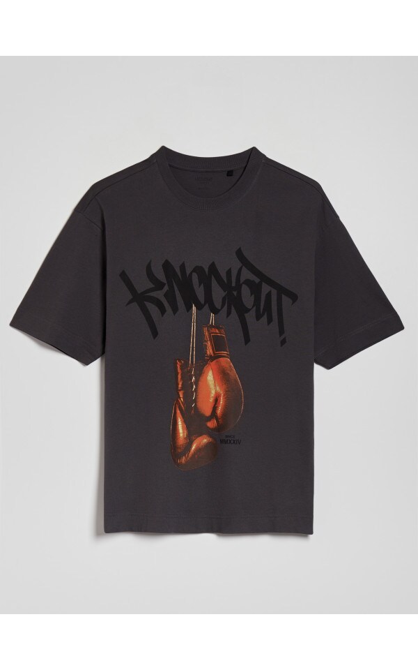 Футболка з принтом Колір темно-сірий - HOUSE - 247CT-90X