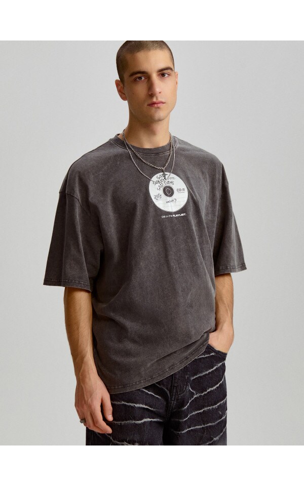 Футболка з принтом Колір темно-сірий - HOUSE - 260ED-90X