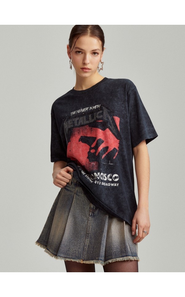 Футболка з принтом Metallica Колір темно-сірий - HOUSE - 939BB-90X